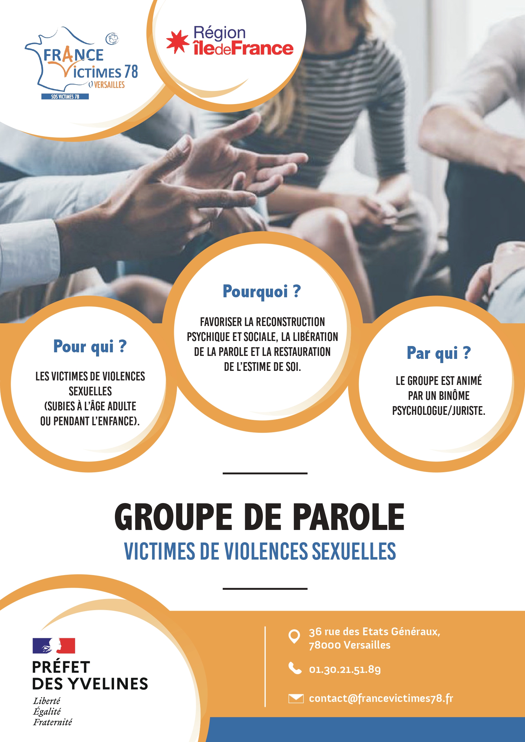 Le groupe de parole pour les victimes de violences sexuelles - france victimes 78